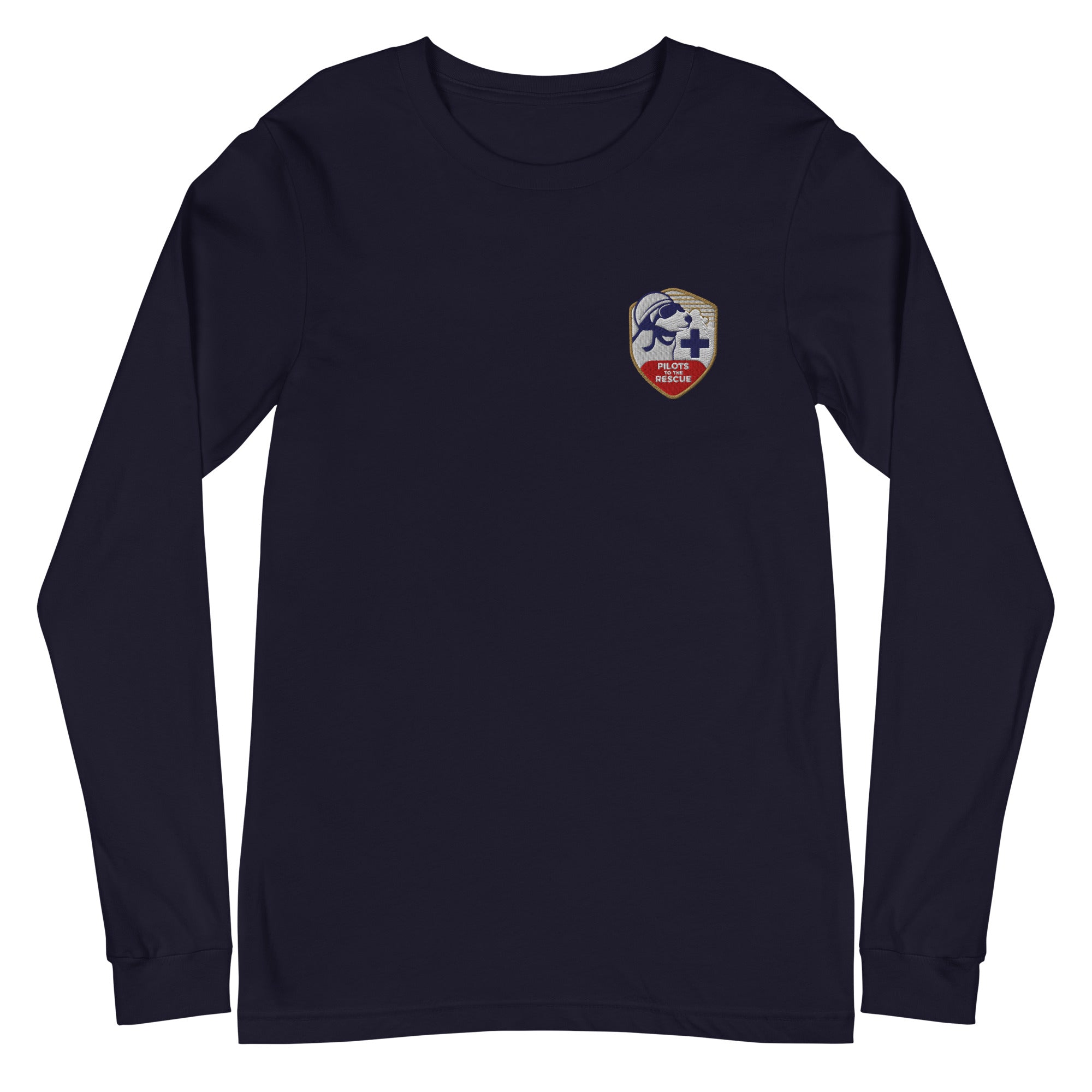 Embroidered PTTR Logo Unisex Long Sleeve Shirt – Pilots To The Rescue